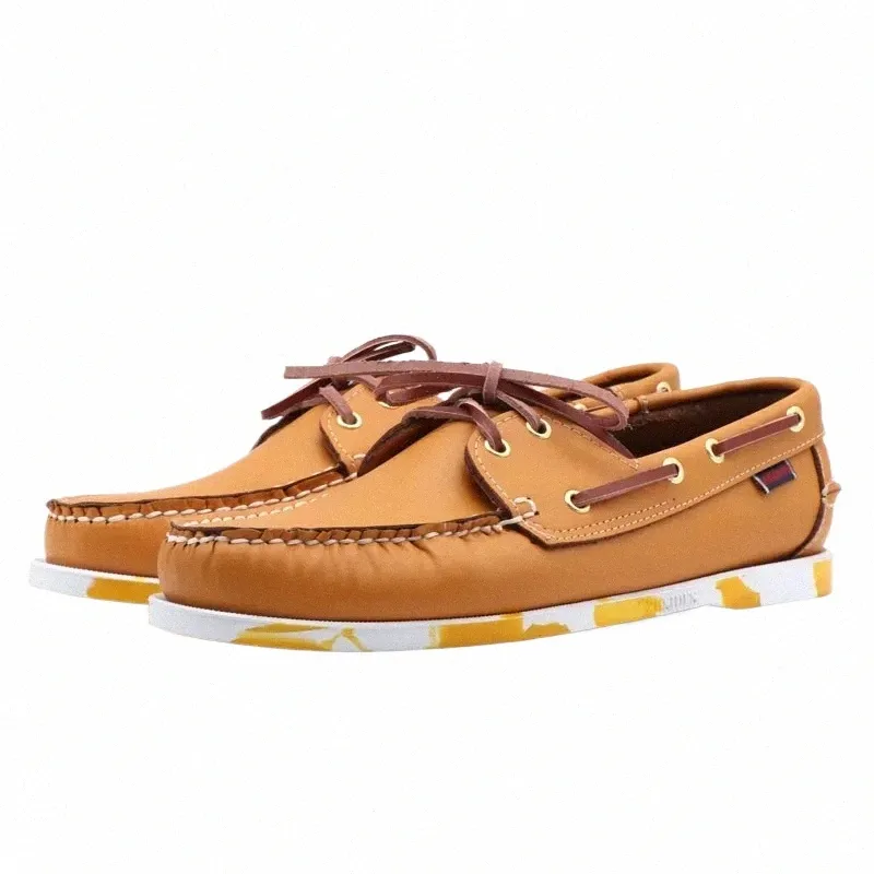 Men's Suede Boat Shoes - Classic Docksides Loafers, Genuine Leather ...