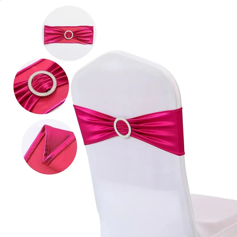 Metallic Gold & Silver Stretch Chair Sashes with Buckle - Set - Premium ...