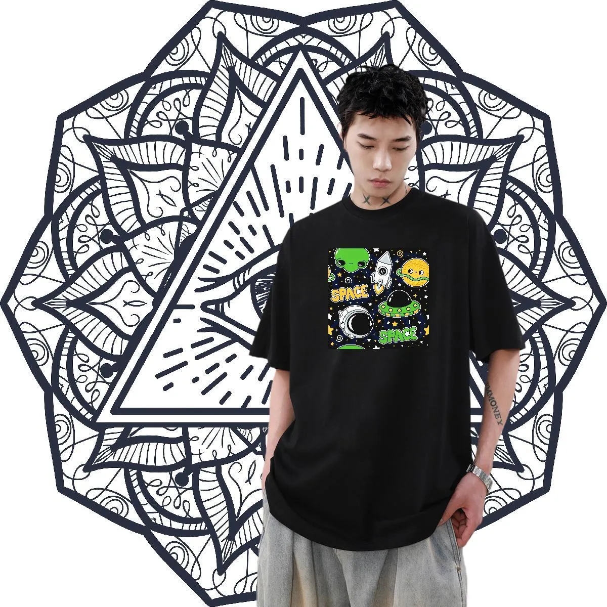 Premium 230g Cotton Men's T-Shirt: New Style, High Street Hip Hop ...