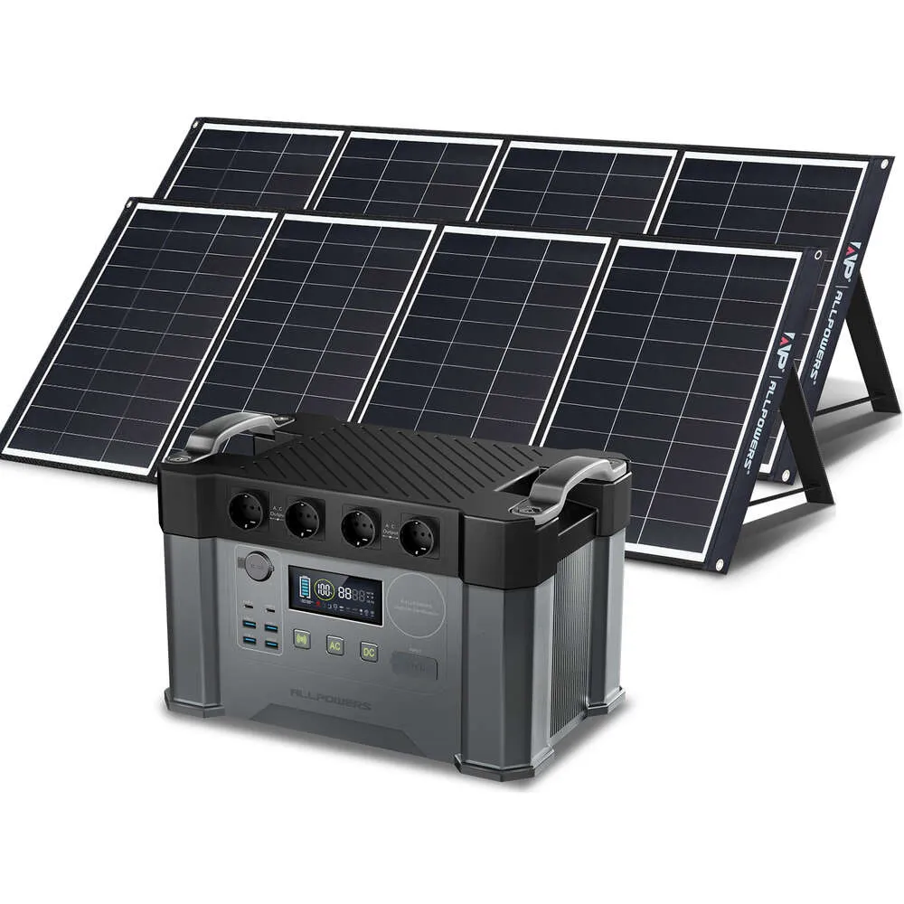 2000 Watt Solar Generator with Portable PV Panels - Power Station for ...