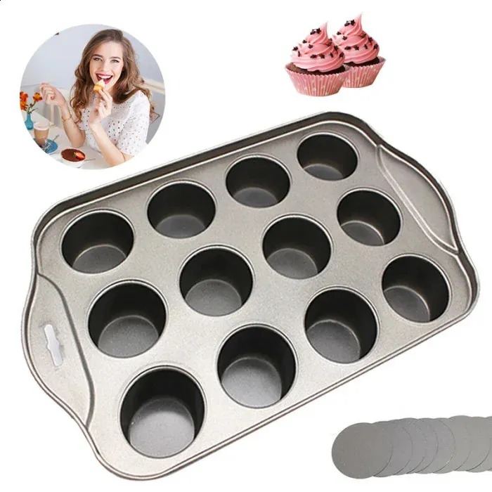 12 Grid Mini Silicone Baking Cake Tray Non-Stick Cheesecake Cupcake Pan ...