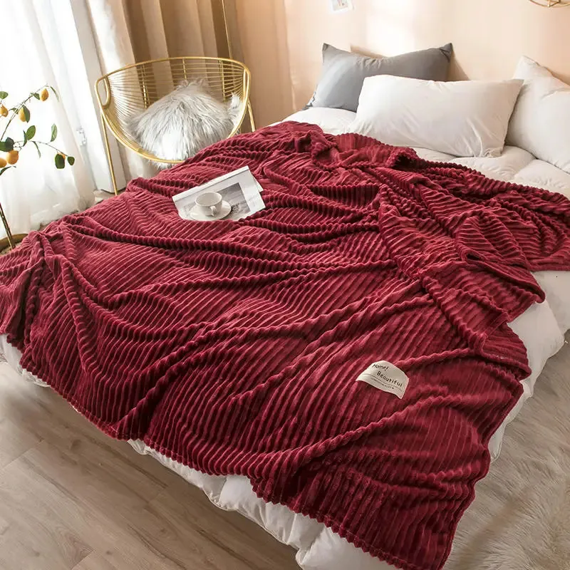 Solid FOGOMOVE designer Blanket for Beds Yellow Color Soft Warm 300GSM ...