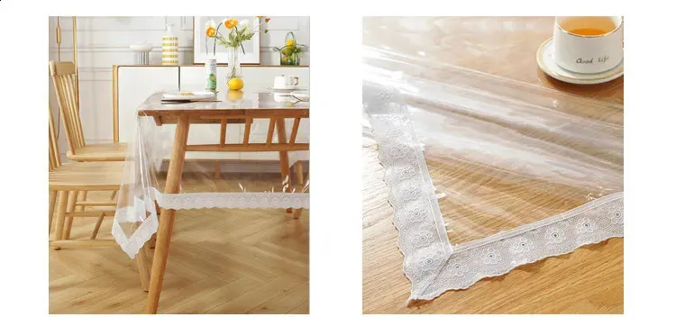 Clear Plastic Table Coverings - Transparent PVC Table Protector for ...