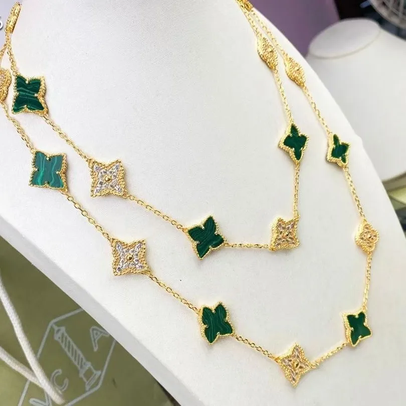 Vanly Cleef Green Onyx Heart Pendant Necklace 17.7 in Stainless Steel ...