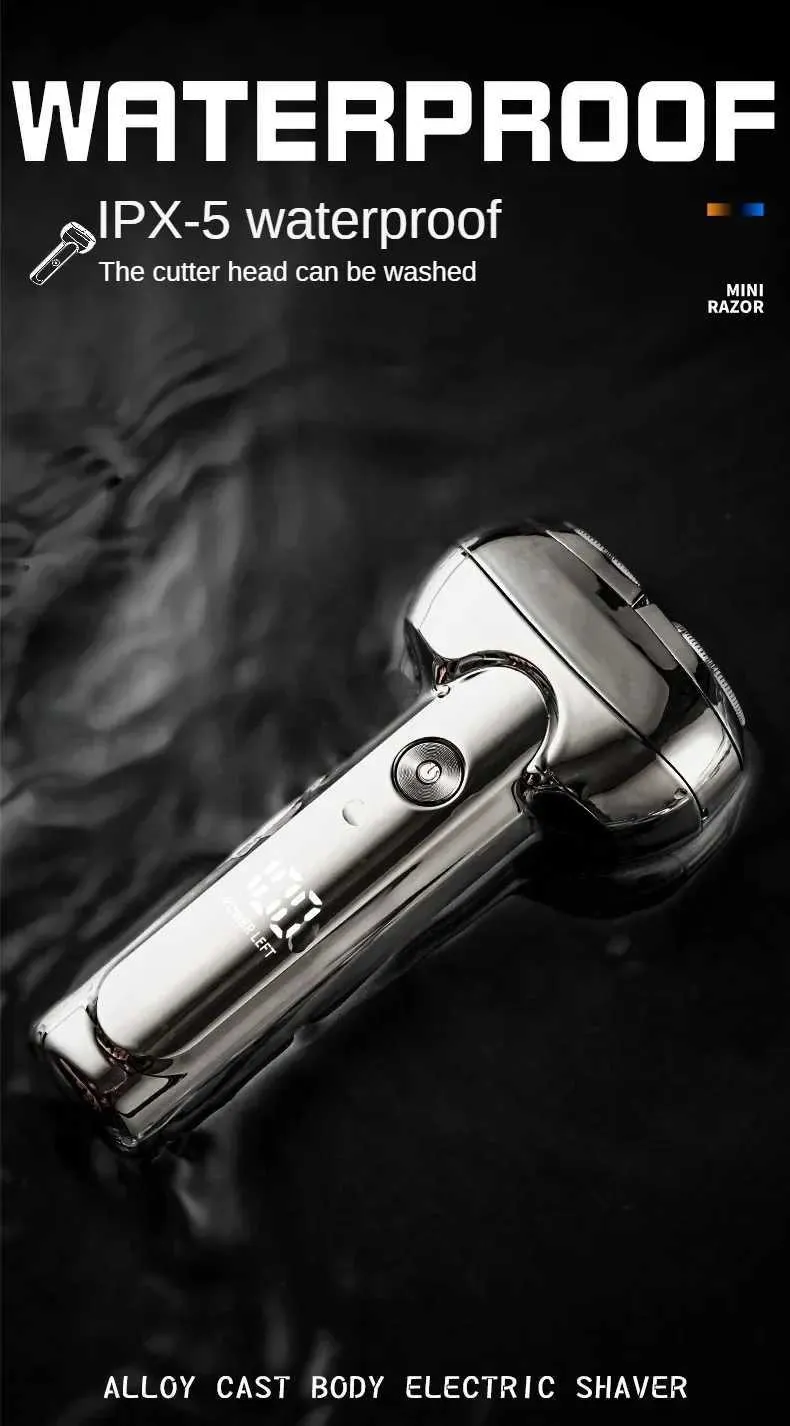 Digital Electric Shaver for Men - Wet & Dry, USB Rechargeable, Portable ...