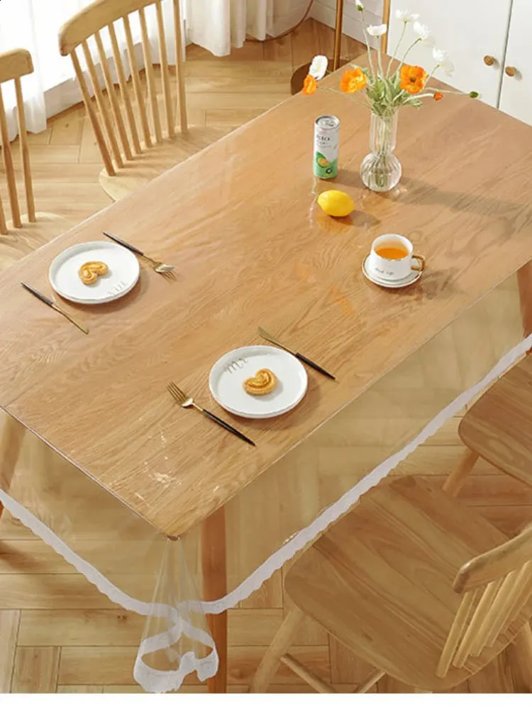 Clear Plastic Table Coverings - Transparent PVC Table Protector for ...