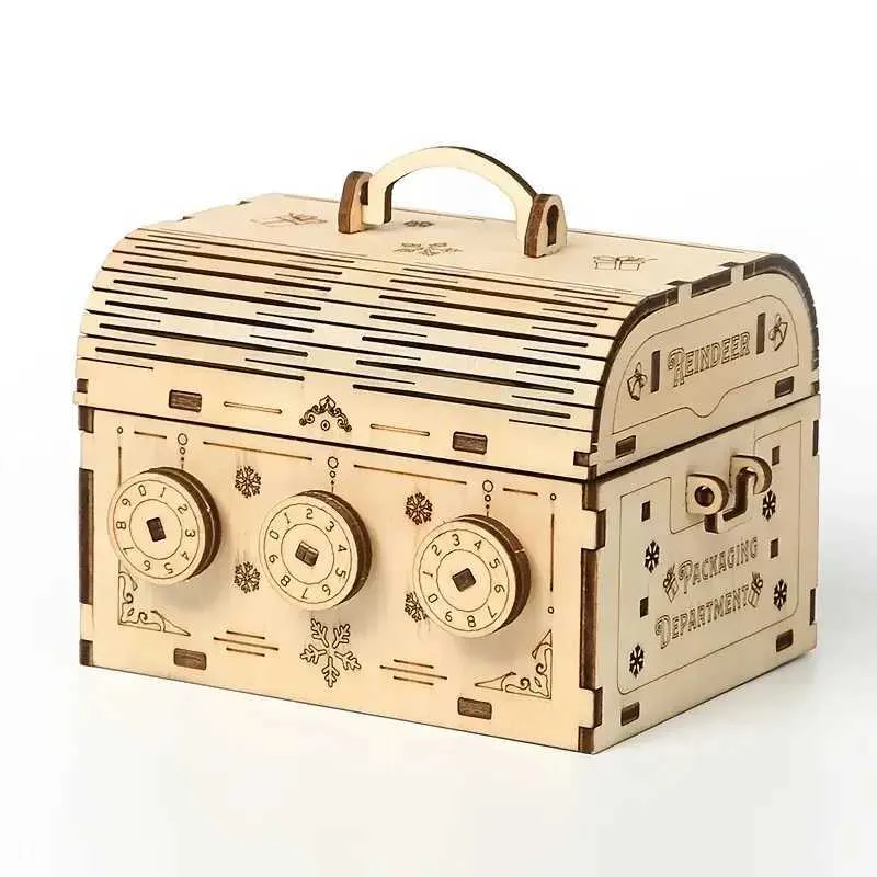 3D Wooden Puzzle Password Storage Box DIY Combination... From Kam_wo ...