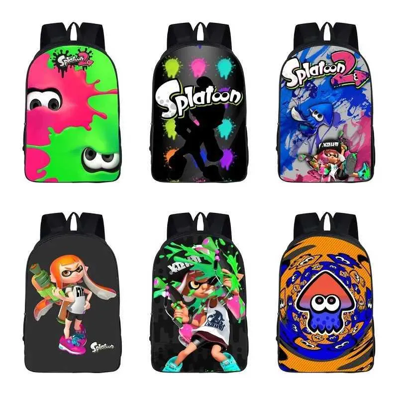 16 Inch Splatoon 2 Kindergarten Backpack Toddler Cartoon School Bag ...
