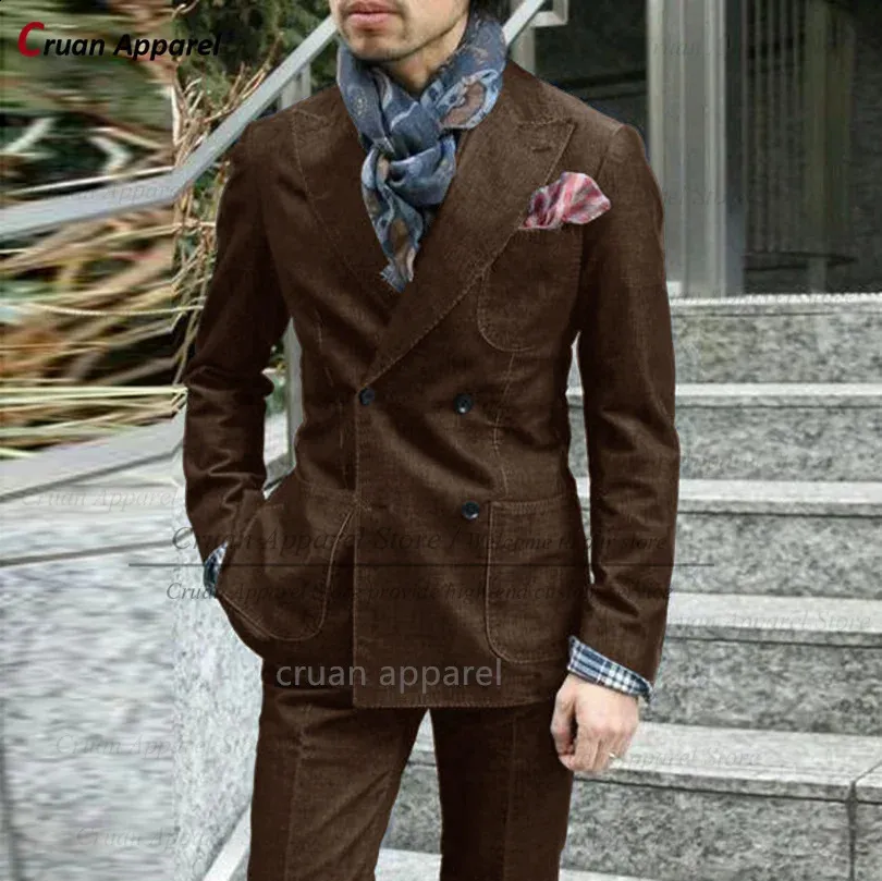 Tailored Men's Slim Fit 2-Piece Denim Suit for Business, Weddings, and ...