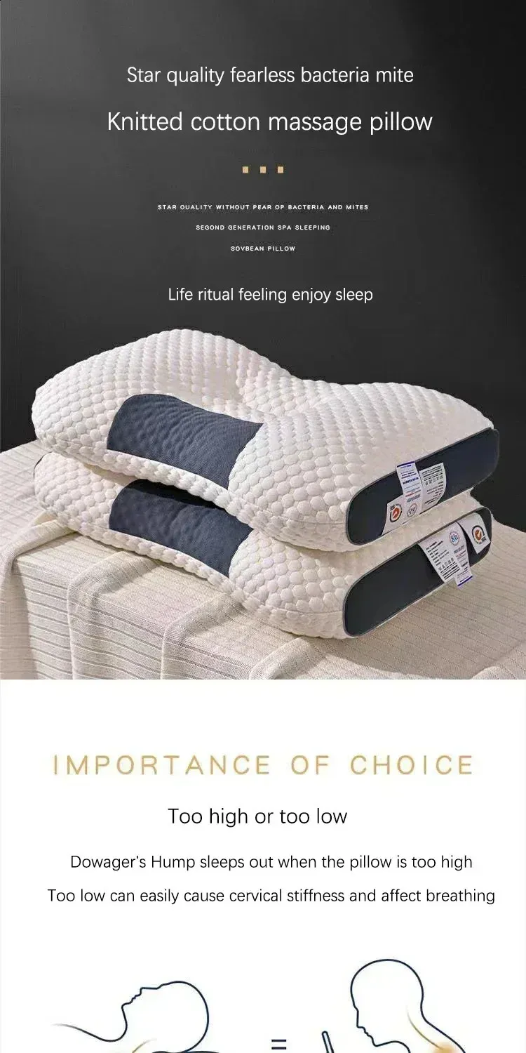 DHgate.com:2024Soy Fiber Cervical Pillow for Neck Pain Relief and Home SPA, Orthopedic Neck ...