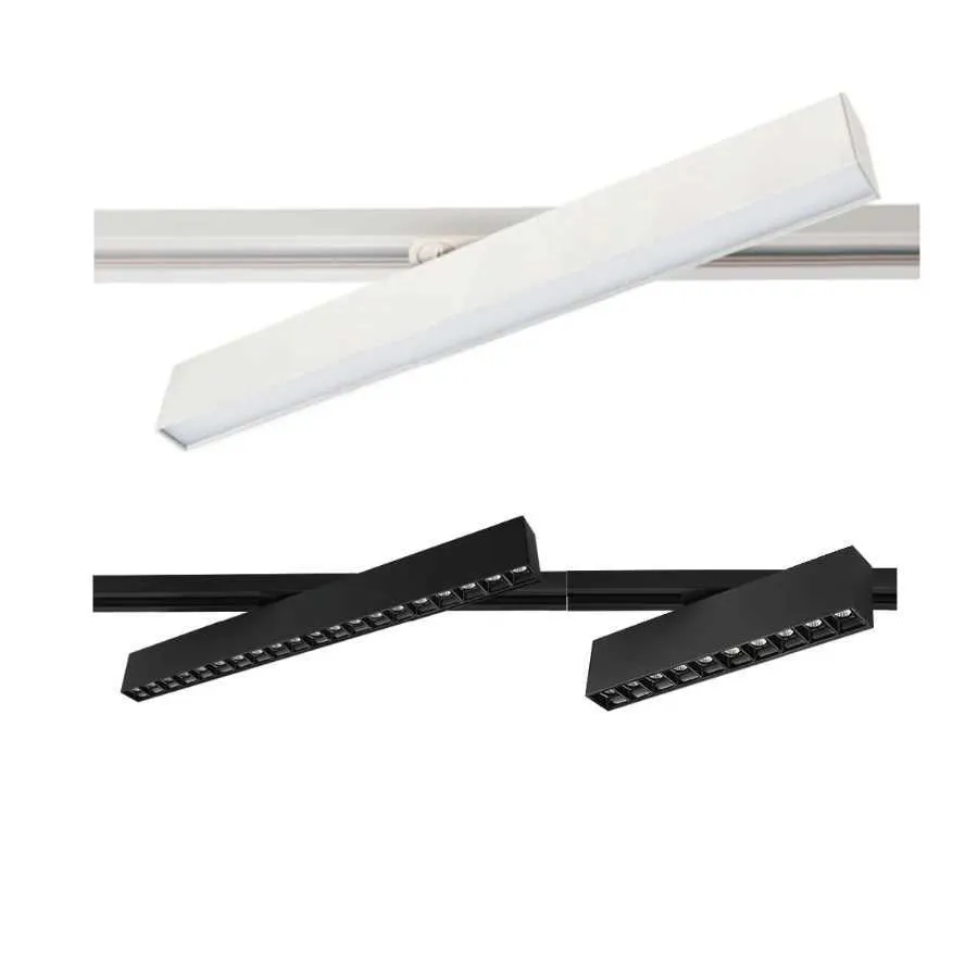 LED Track Spotlight Grid Ceiling Lamp Dimmable COB 10W 20W 30W AC85 ...