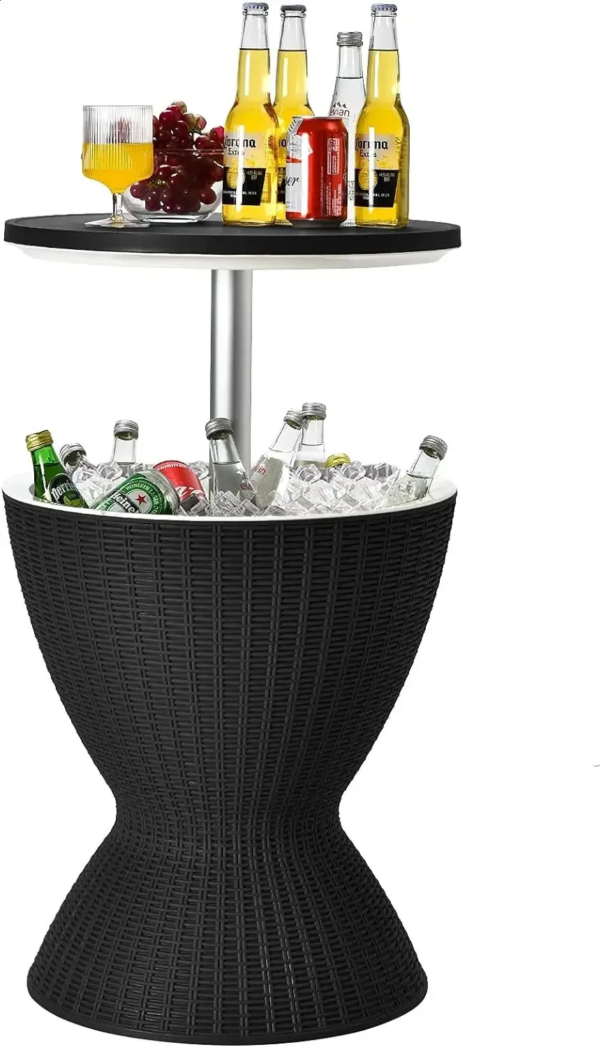 Outdoor Cool Bar Table Rattan Style Patio 8gallon Beer And Wine Cooler ...