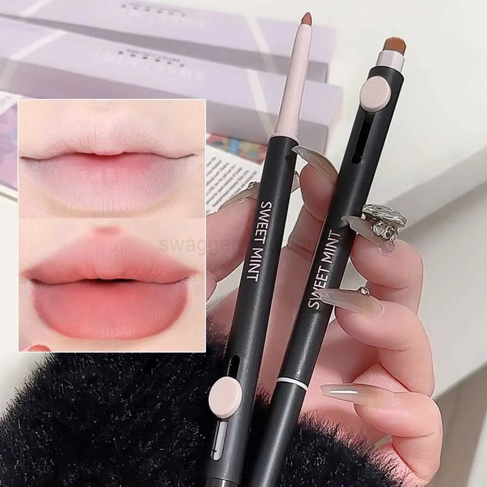 Double-Sided Matte Lipstick Pencil - Nude Pink, Long-Lasting Lip Liner ...