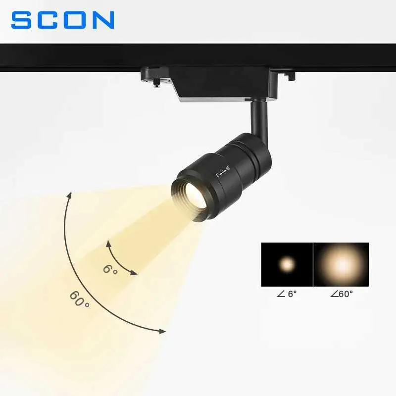 SCON Led Track Light COB Track Light Wall Light Adjust Bean Angle Spot ...