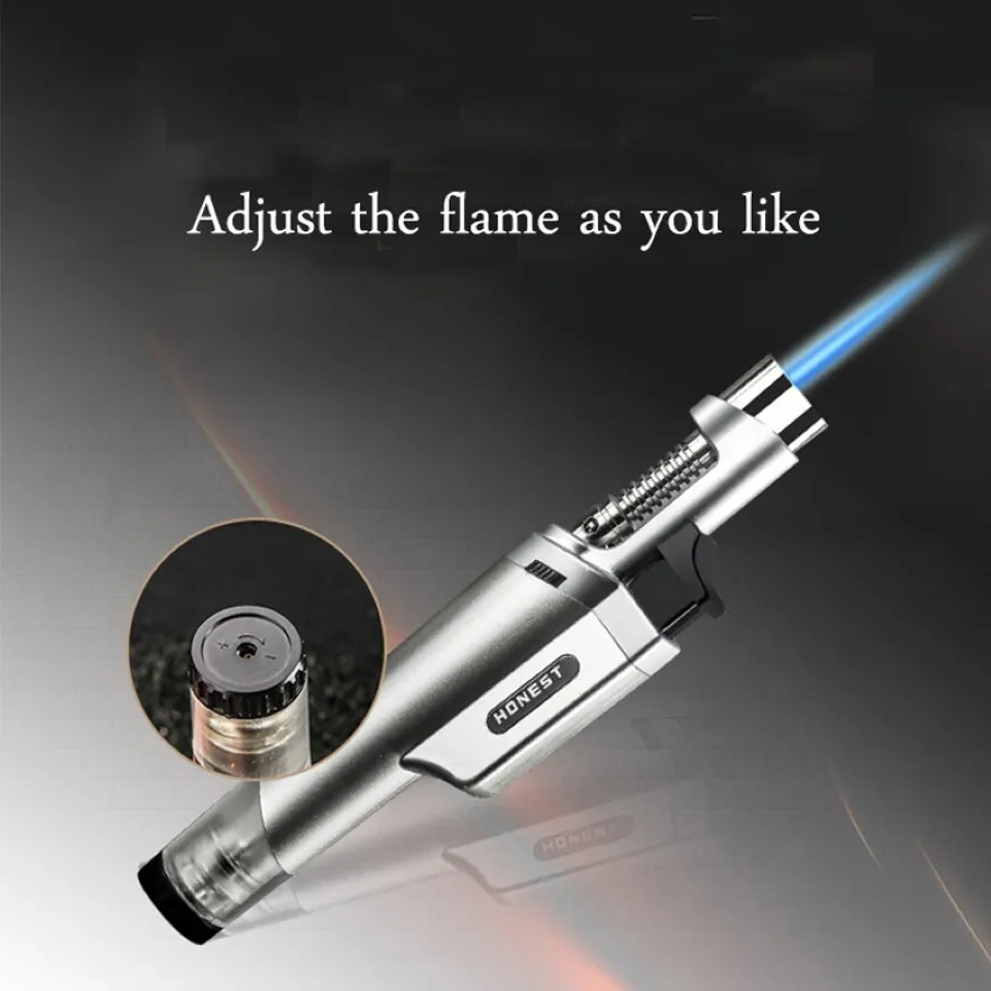 Gas Lighter Cigar Refillable Butane Torch Windproof Jet Flame Cigarette ...