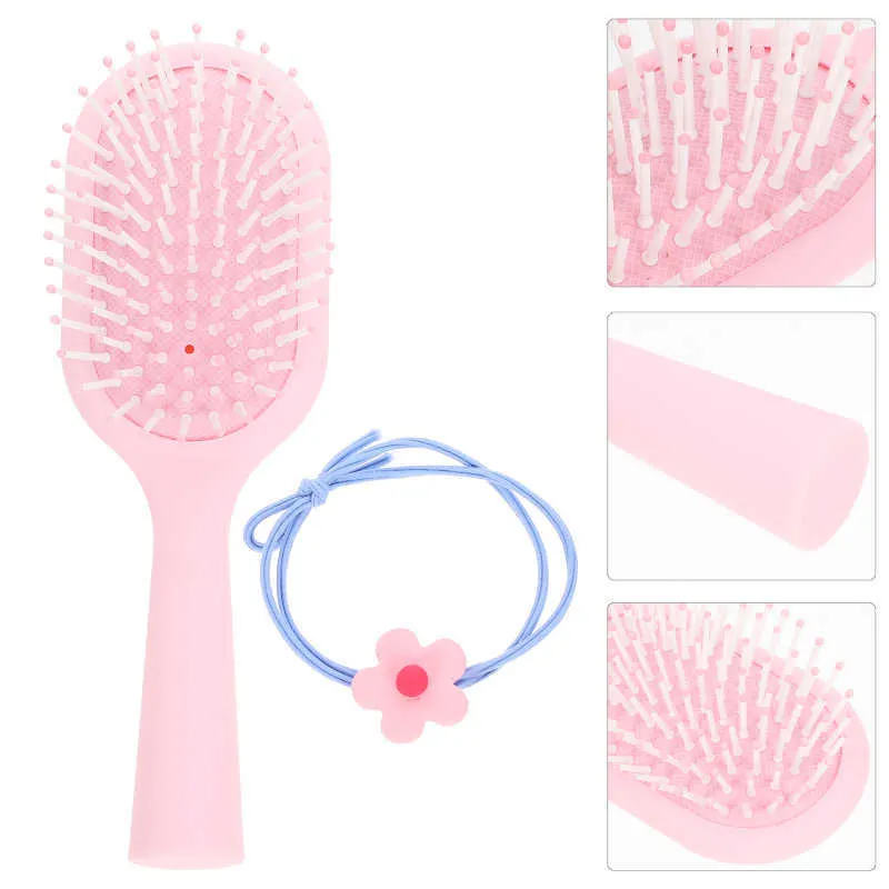 Portable Hair Brush Set: Detangling Comb with Travel Bag - Pink Styling ...
