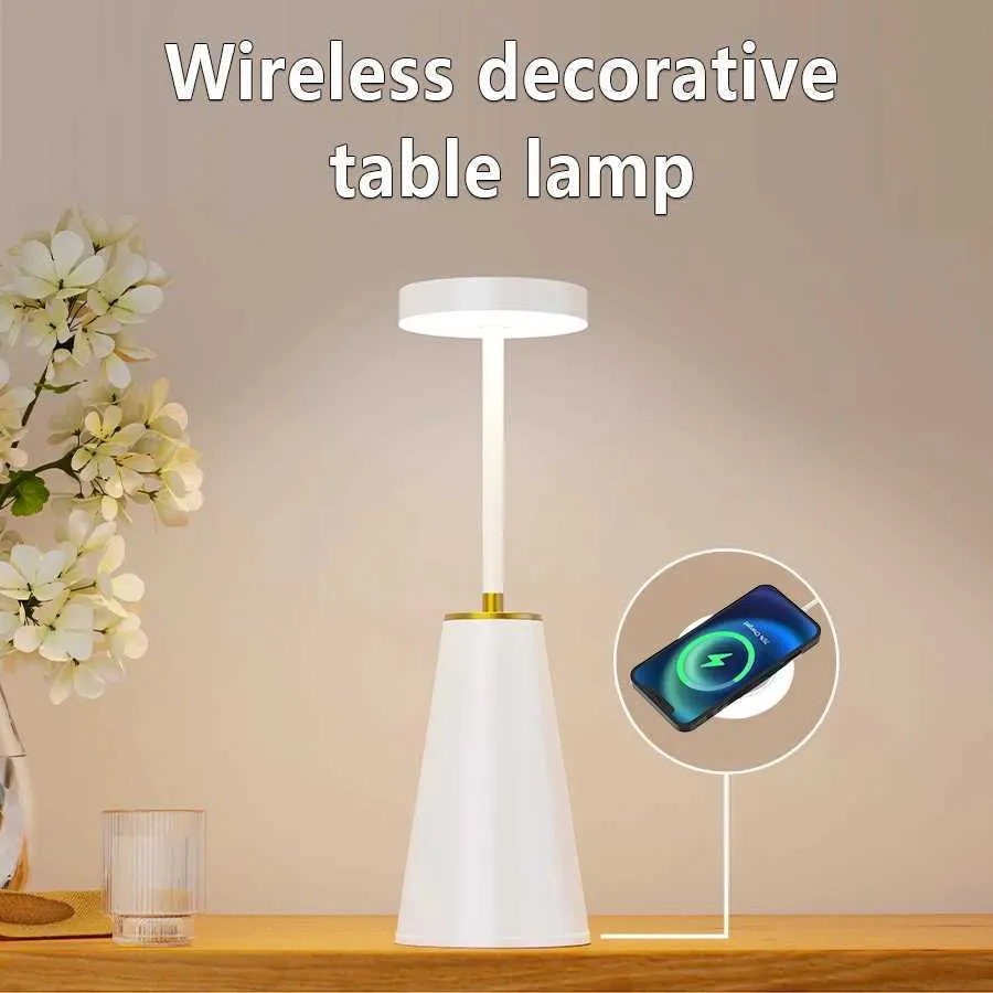 Wireless Charging LED Desk Lamp: Touch Sensor, Metal Reading Light ...