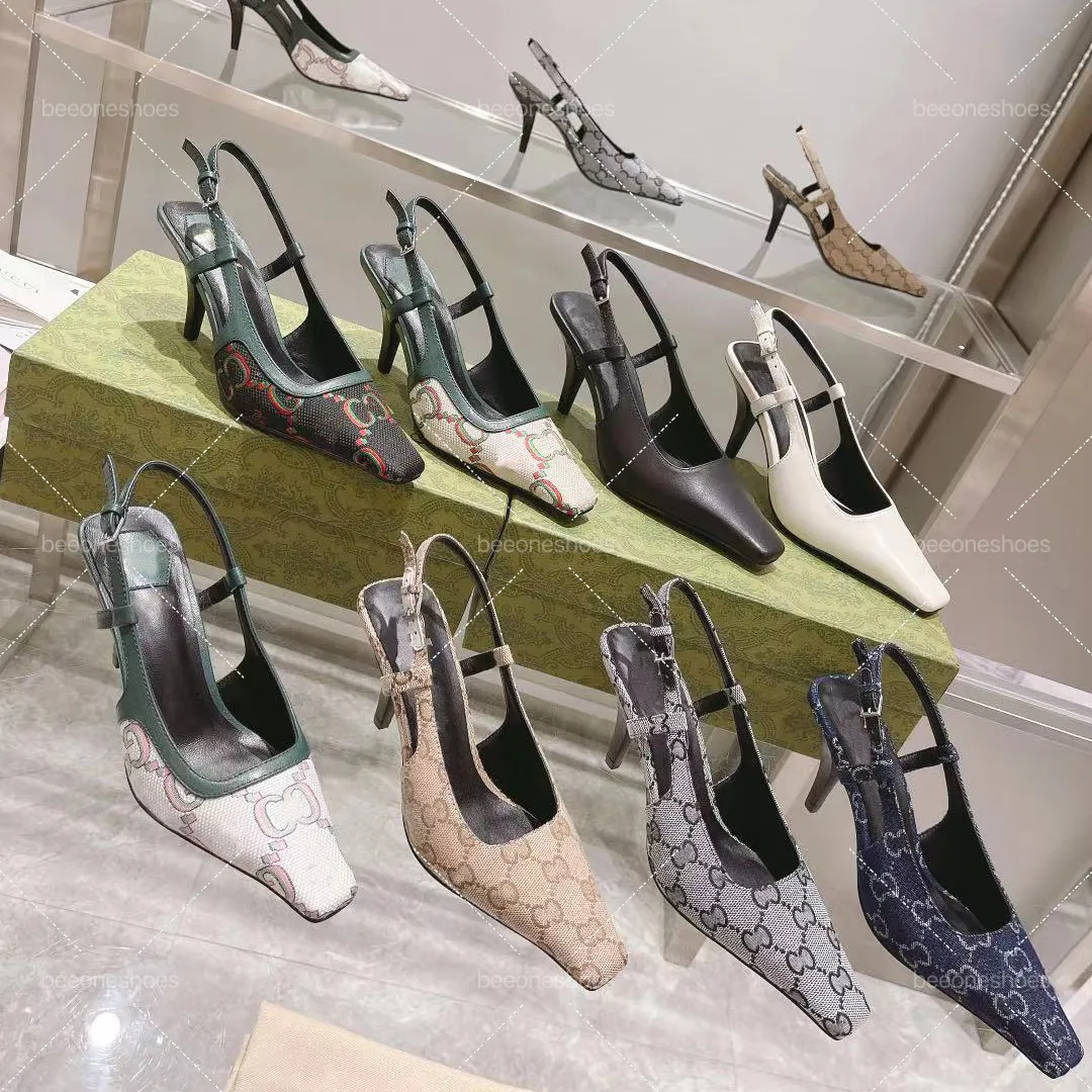 Slingback Heels Womens Designer Heels Luxurious Rhinestone High Heel ...