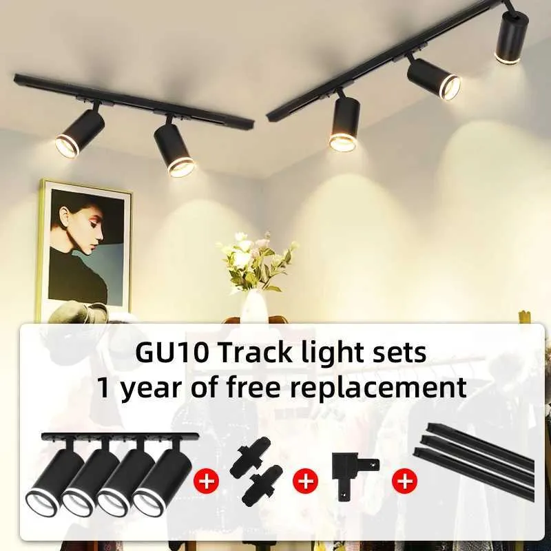 GU10 LED light track lighting Fixture - Full Sets Rail Lighting System ...