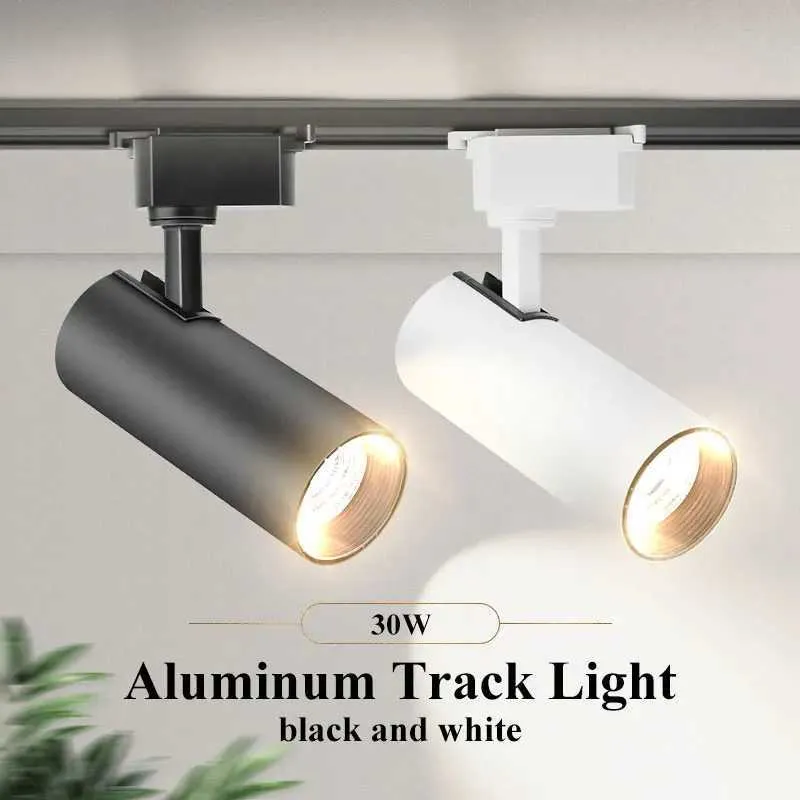 Modern Adjustable Track Lighting Kit, 30W COB LED Spotlight, Ideal For Living Room Track ...