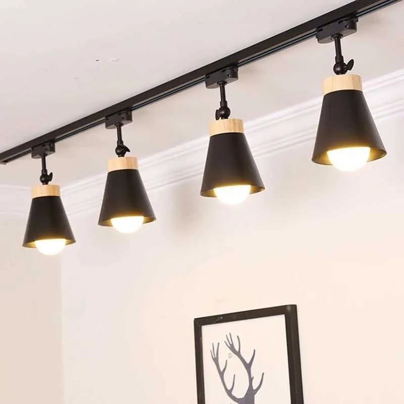 LED Track Rail Spotlight with E27 9W Bulb - Aluminum Rail pendant lamp ...