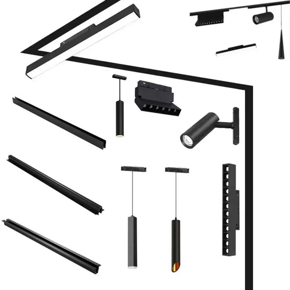 LED Magnetic Expandable Track Lighting Systems Modern Recessed Ceiling ...