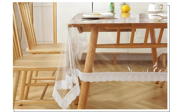 Clear Plastic Table Coverings - Transparent PVC Table Protector for ...