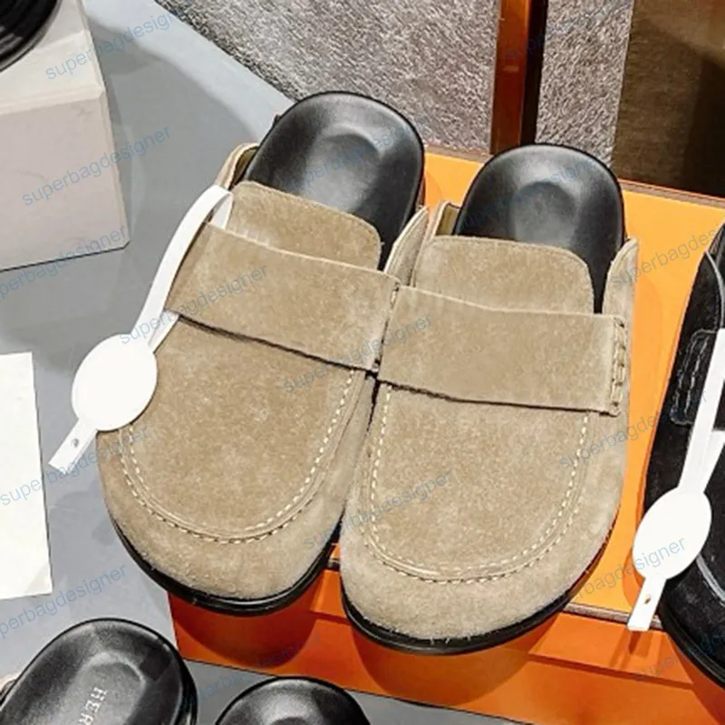 Orange Box Slippers: Suede Upper Vamp, Lambskin Lining, TPU Non-Slip ...
