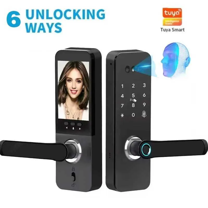 Tuya Tuya Smart Lock With Wifi, Face Recognition, Biometric Camera, Fingerprint, Smart Card ...