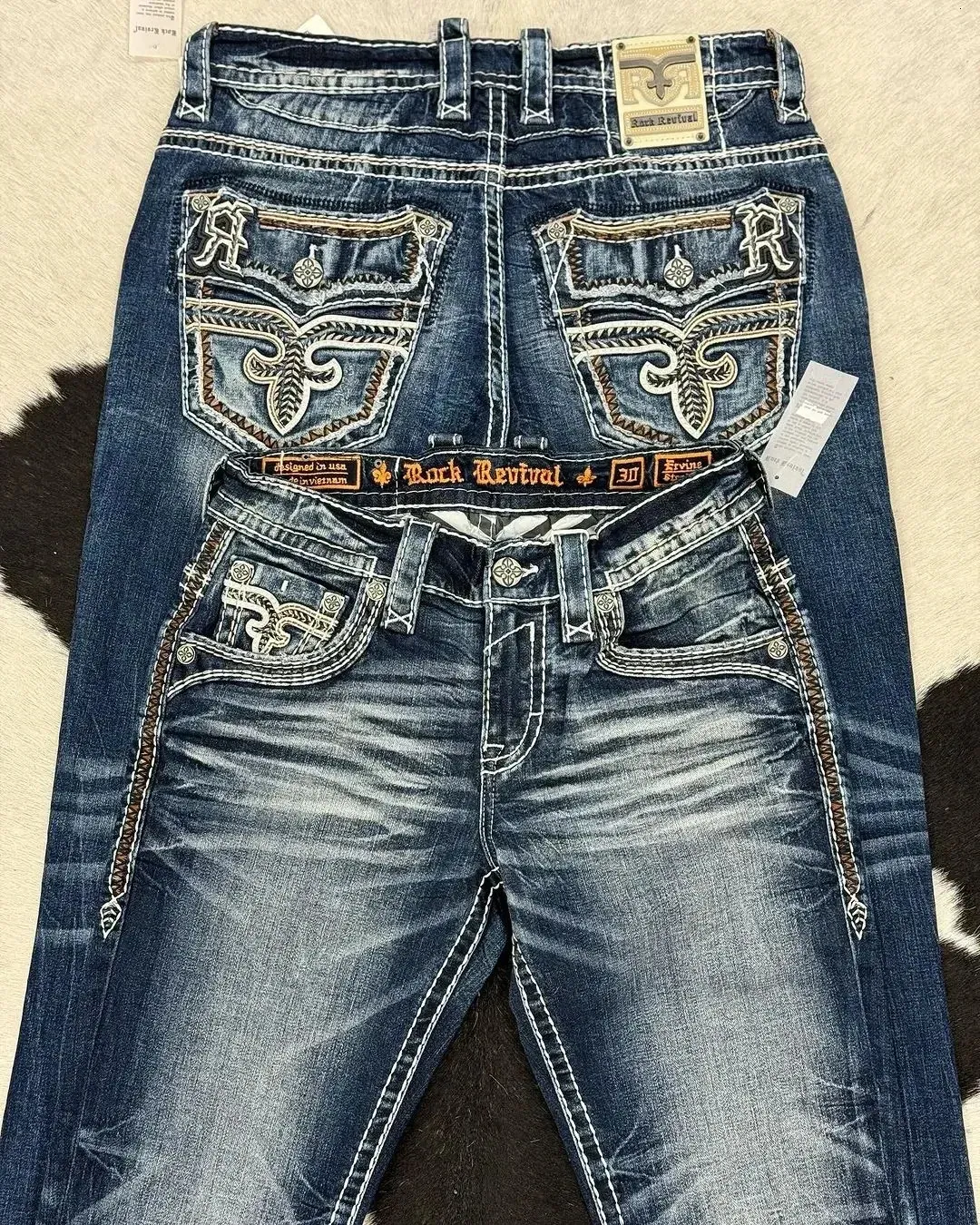 High Waisted Straight Leg Jeans - Street Washed Retro Trend, Loose Fit ...
