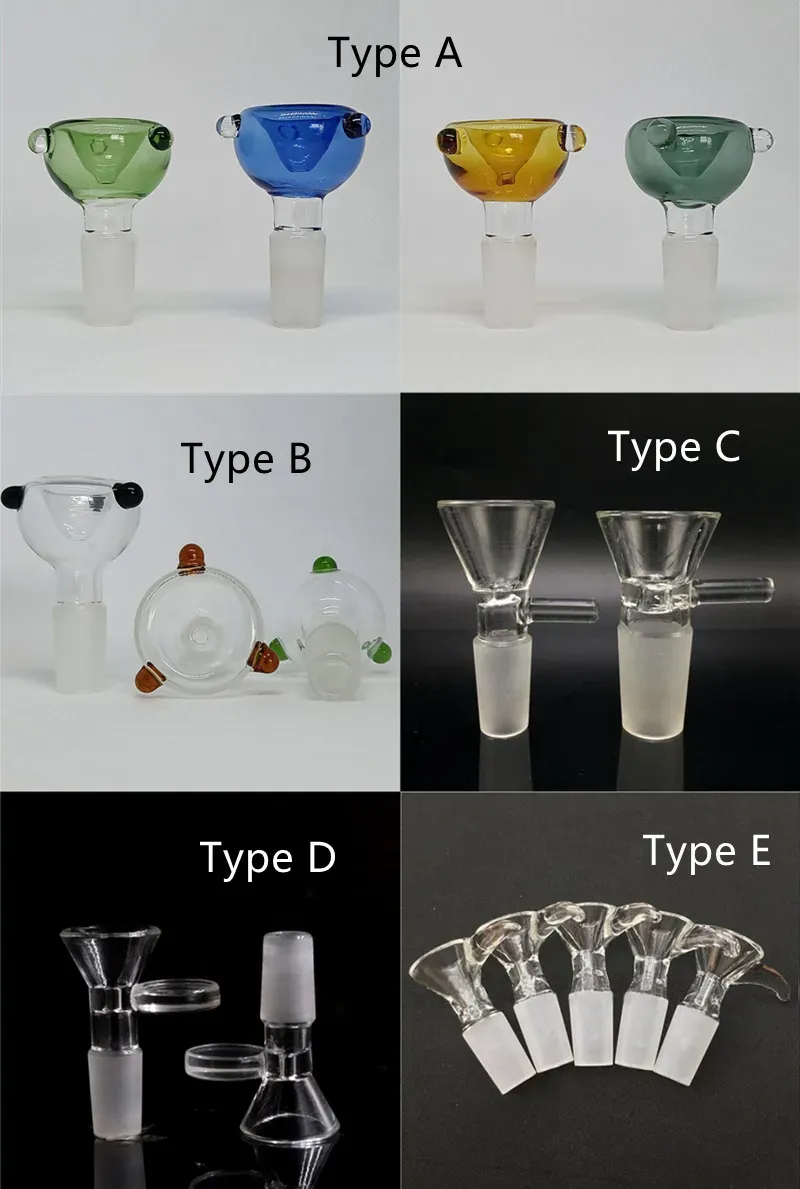 Colorful Glass Hookah Bowls: 5 Types, 14mm Male Joint, Funnel Filter ...