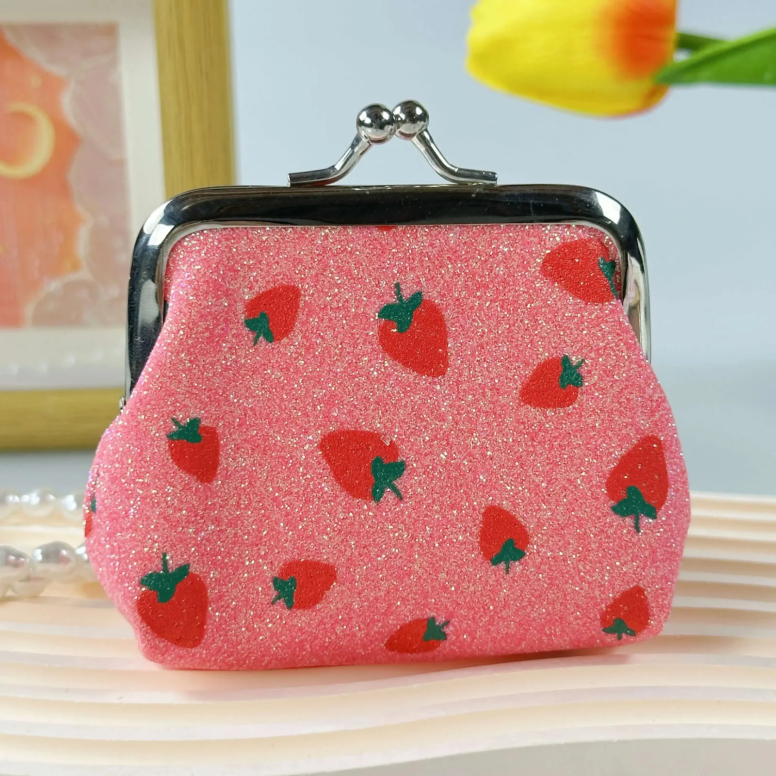 Strawberry Printed Mini Coin Purse Clasp Small Bag 241029 From Totelove ...