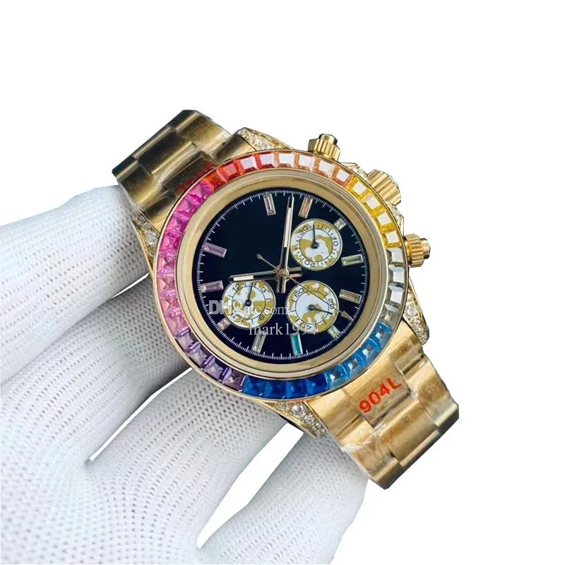 U1 Gold Mens Diamond Watch Rainbows Designer Watches High Quality For ...