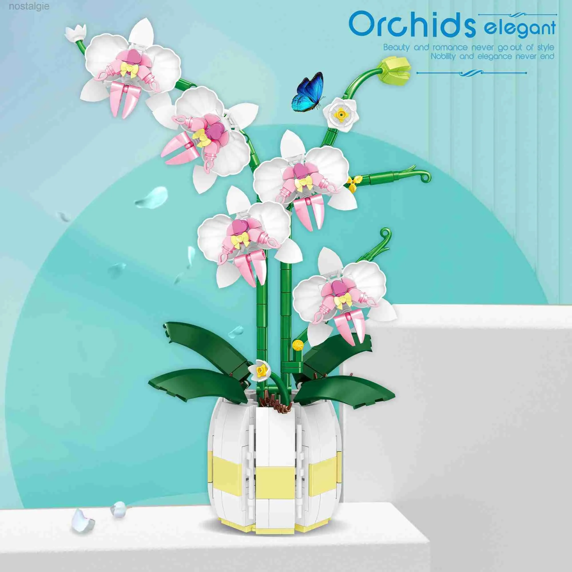 Blocks Orchid Flower Building Blocks Model Set 240 Micro Building ...