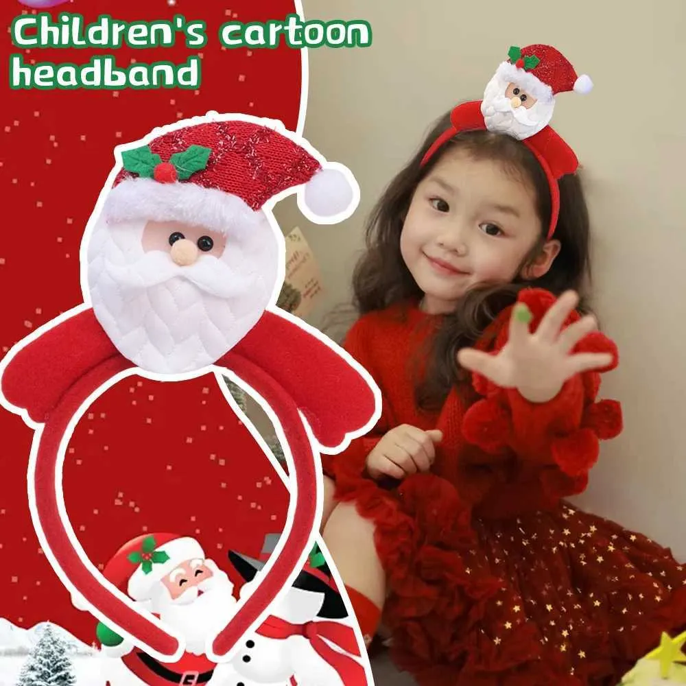 Santa Claus Snowman Elk Headbands Cute Cartoon Kids Christmas Hair ...
