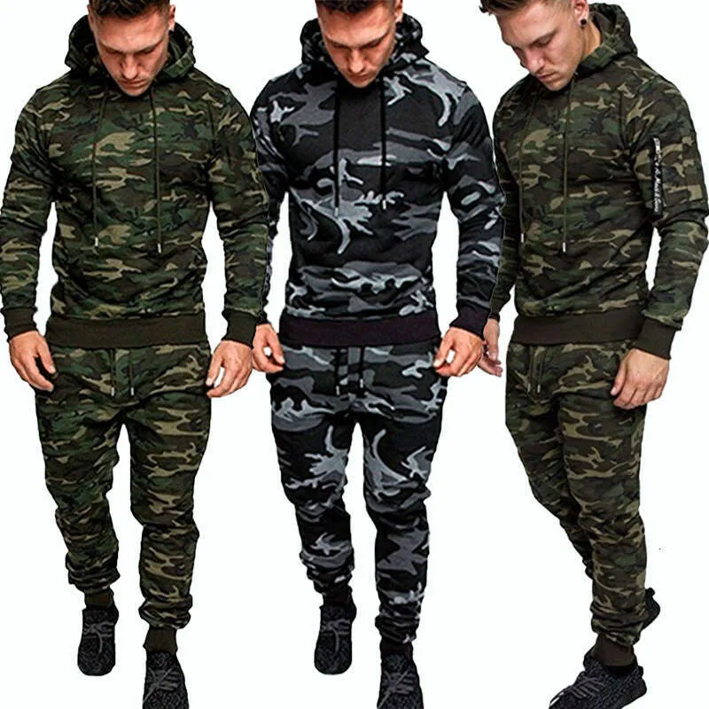 Men's Camouflage Mens Camo Tracksuit Set High Quality Fashion Brand ...