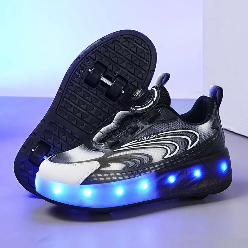 2-in-1 Roller Skates & Skate Shoes - Deformable 4-Wheel Design ...