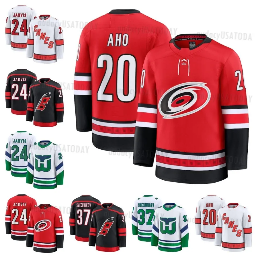 $25.87에서 Seth Jarvis Sebastian AHO 2024 2025 Carolina Jersey Jalen ...