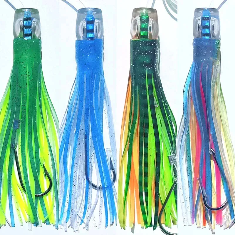 Octopus Squid Iridescent Skirt Bait With Hook 16cm To 90g Trolling Lure For Big Game Drag ...