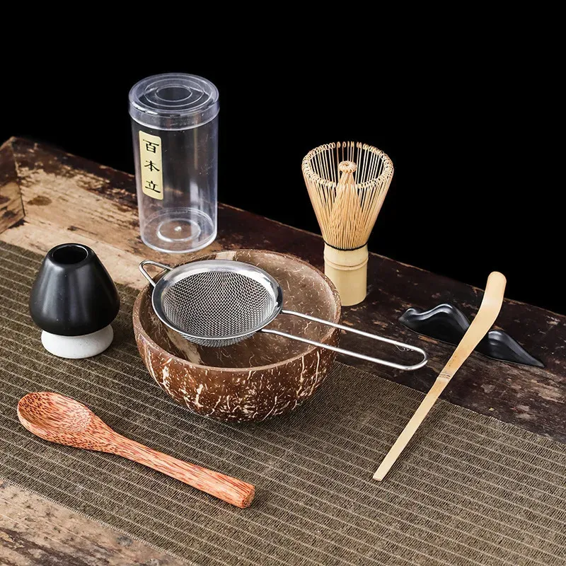 DHgate.com:Coconut Matcha Whisk Bowl Scoop Stand Kit | Handmade Home ...