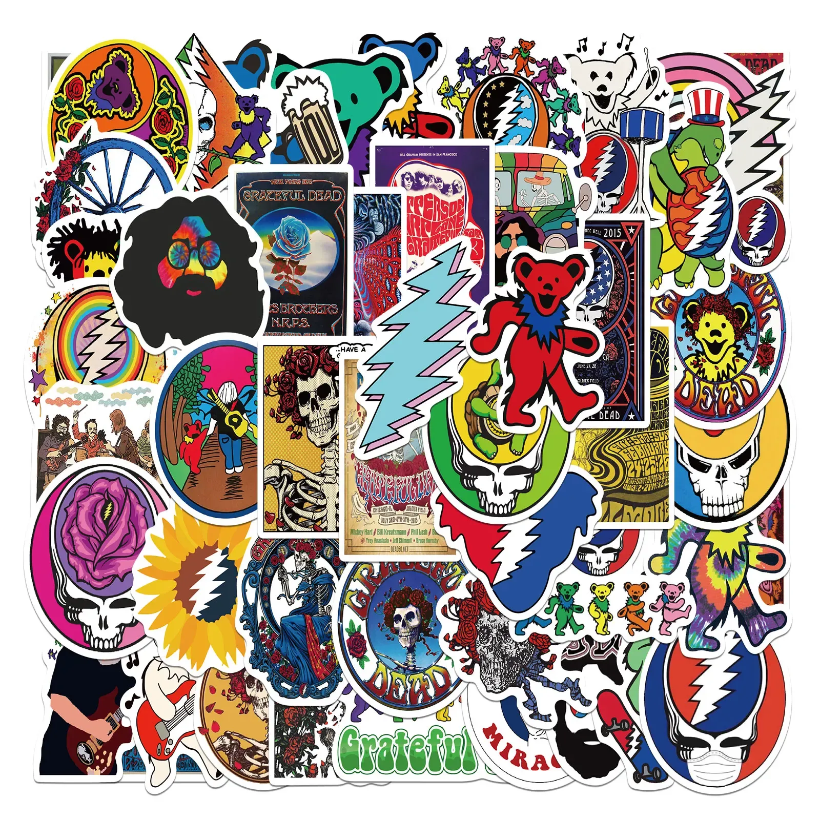 Grateful Dead Classic Rock Music Stickers for Laptops, Phones, Cars ...