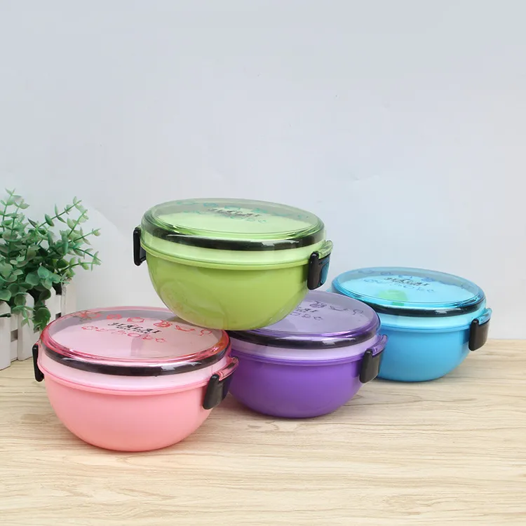 DHgate.com:Factory direct round double plastic lunch box student lunch ...