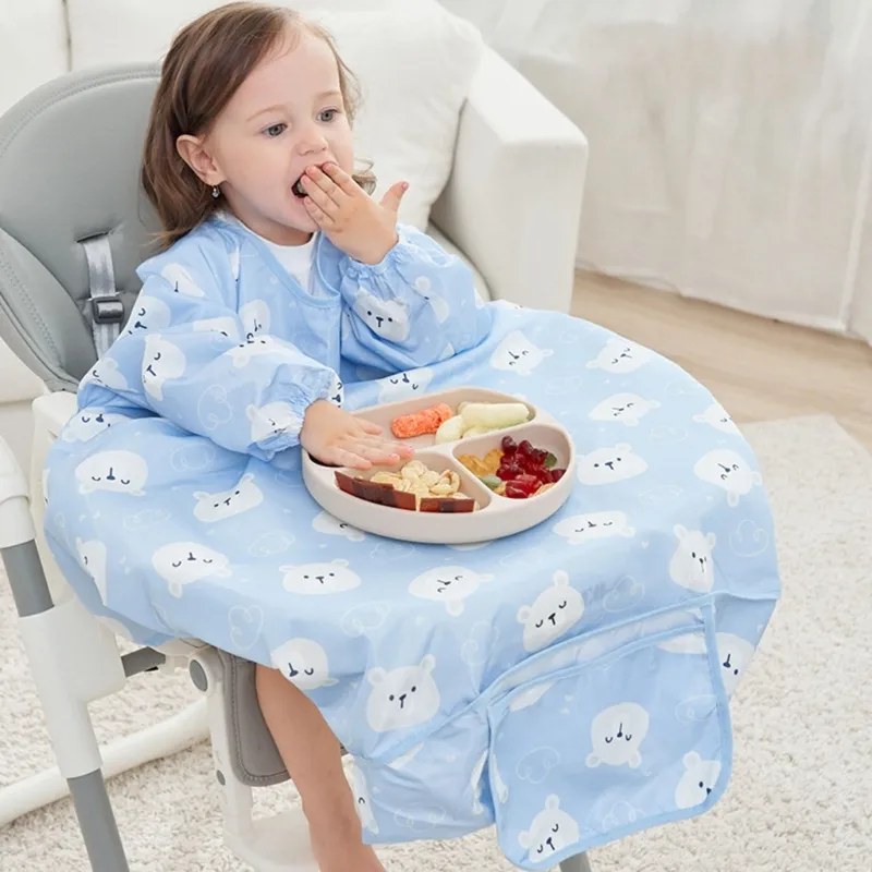 DHgate.com:Toddler Self-Feeding Bib with Sleeves - Waterproof, Washable ...