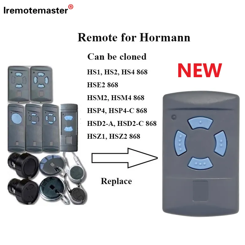 868MHz Garage Door Remote Control, HORMANN HSM2 HSM4 Replacement, 2 ...