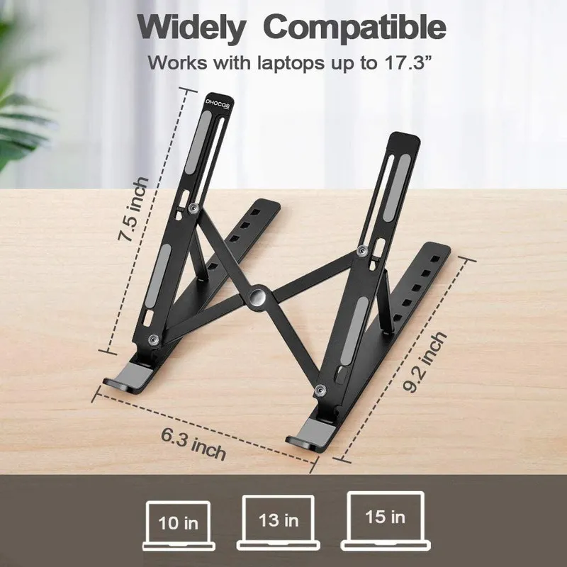 Portable Laptop Stand: Adjustable Riser For Desk, Foldable Cooling Pad ...