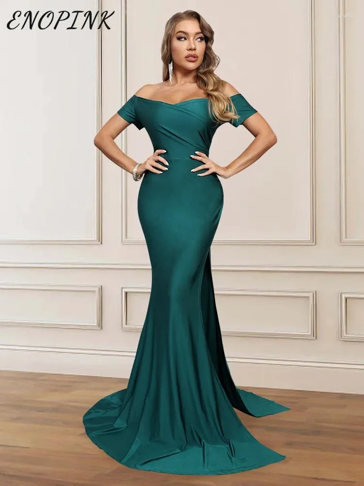 2024 Summer Elegant Satin Maxi Dress With Sexy Split V Neck And Solid