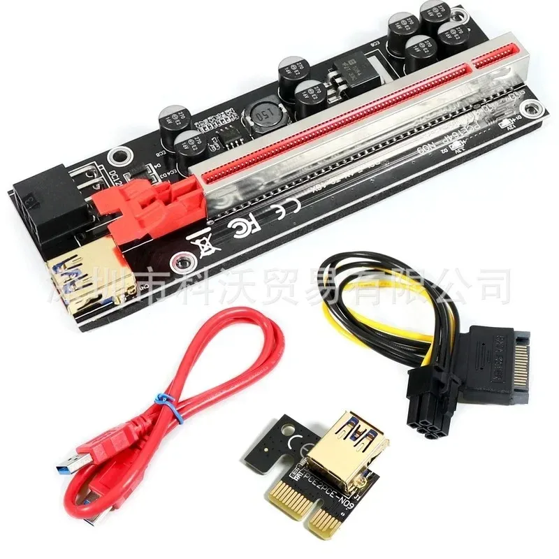 PCI-E Riser Card Kit - Ver009S Plus, USB 3.0 Extender Cable 30/60/100cm ...