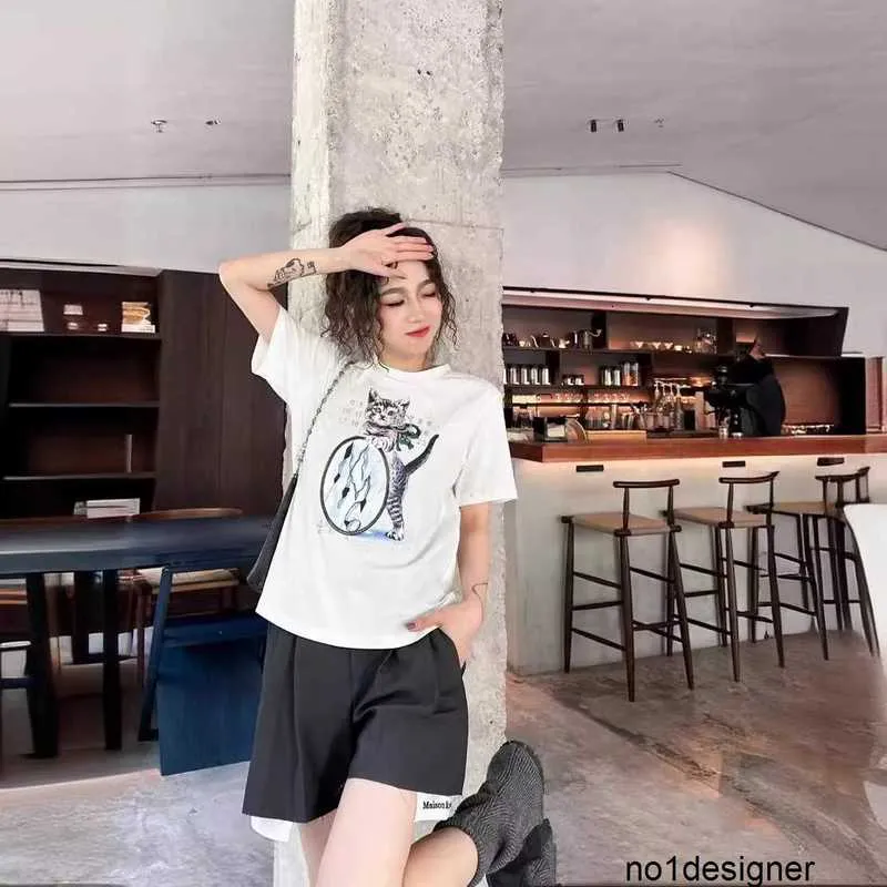 Magilla Style Kitten T Shirt Designer 2024SS Early Spring Collection For Women Loose And Niche ...