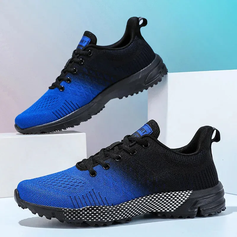 241101 Blue Running Shoes Men Breathable Mesh Lightweight Training ...