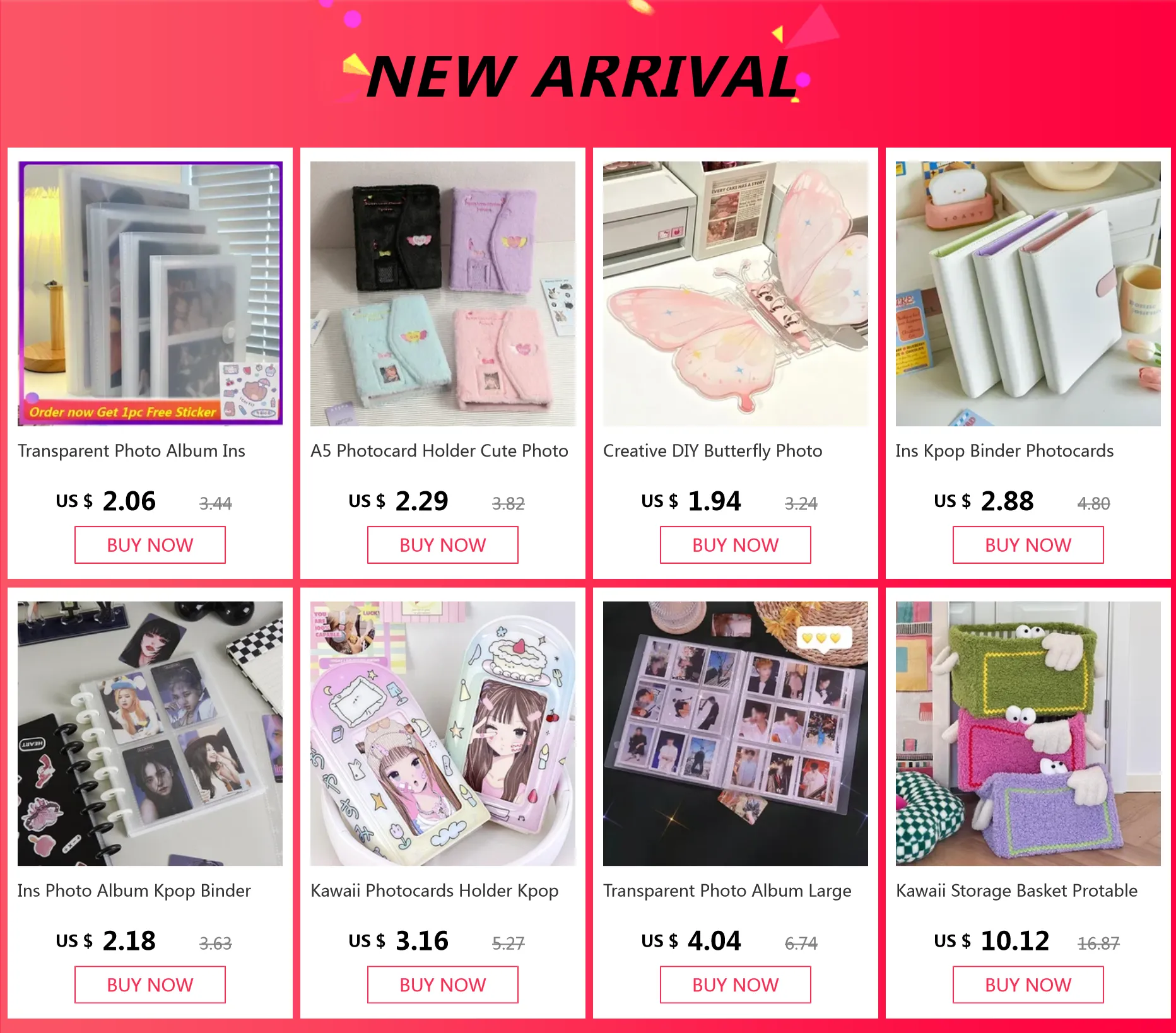 A5 Kpop Binder Photocards Holder Kawaii Idol Cards Collect Book Ins Photo Album Student School ...